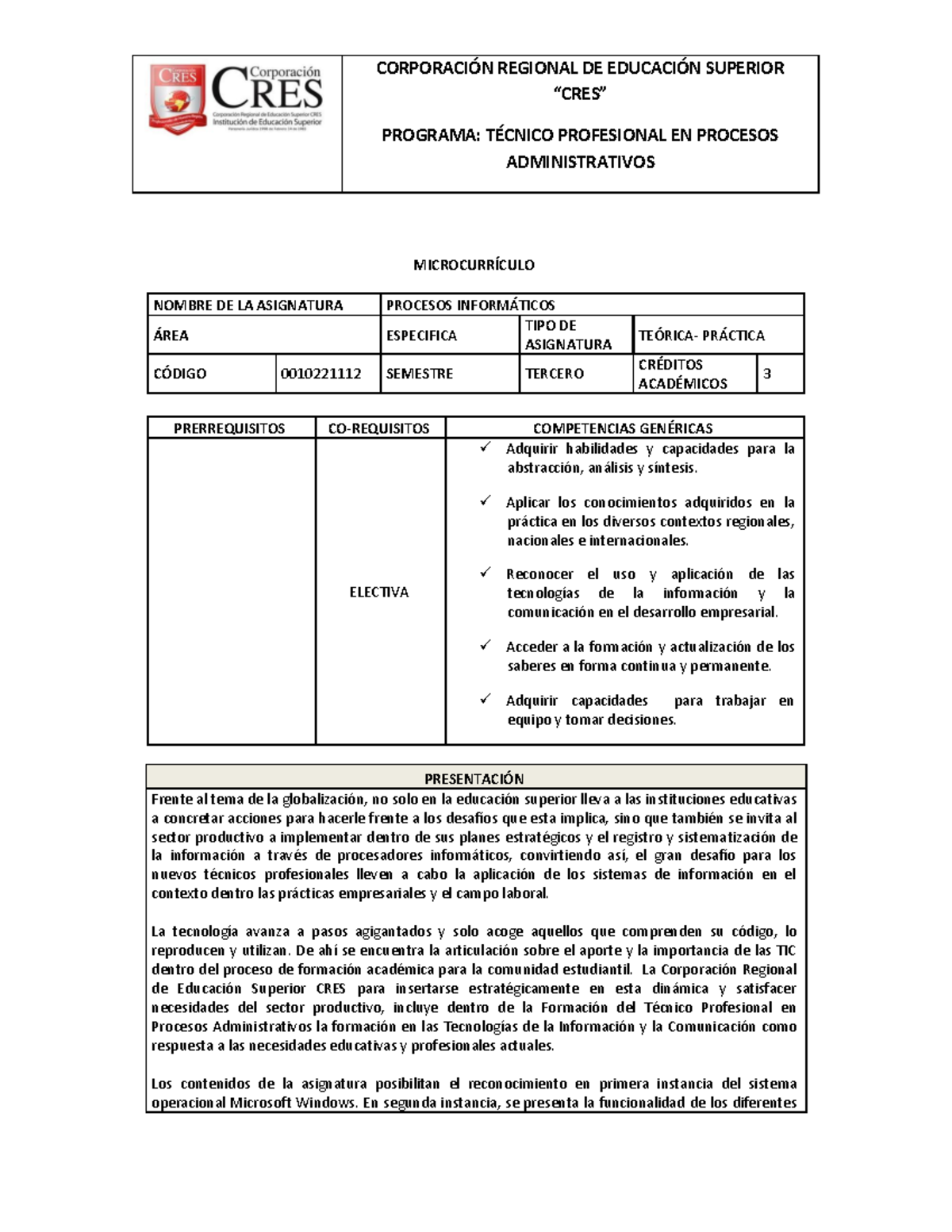 Presentacion Procesos Informáticos