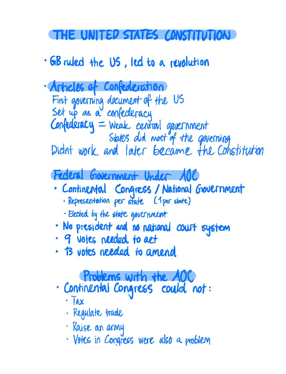 Exam 1 Notes - Professor Collins - THE UNITED STATES CONSTITUTION GB ...