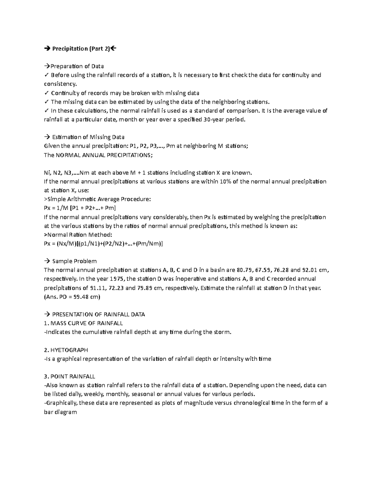 Precipitation part 2 reviewer - Precipitation (Part 2) Preparation of ...