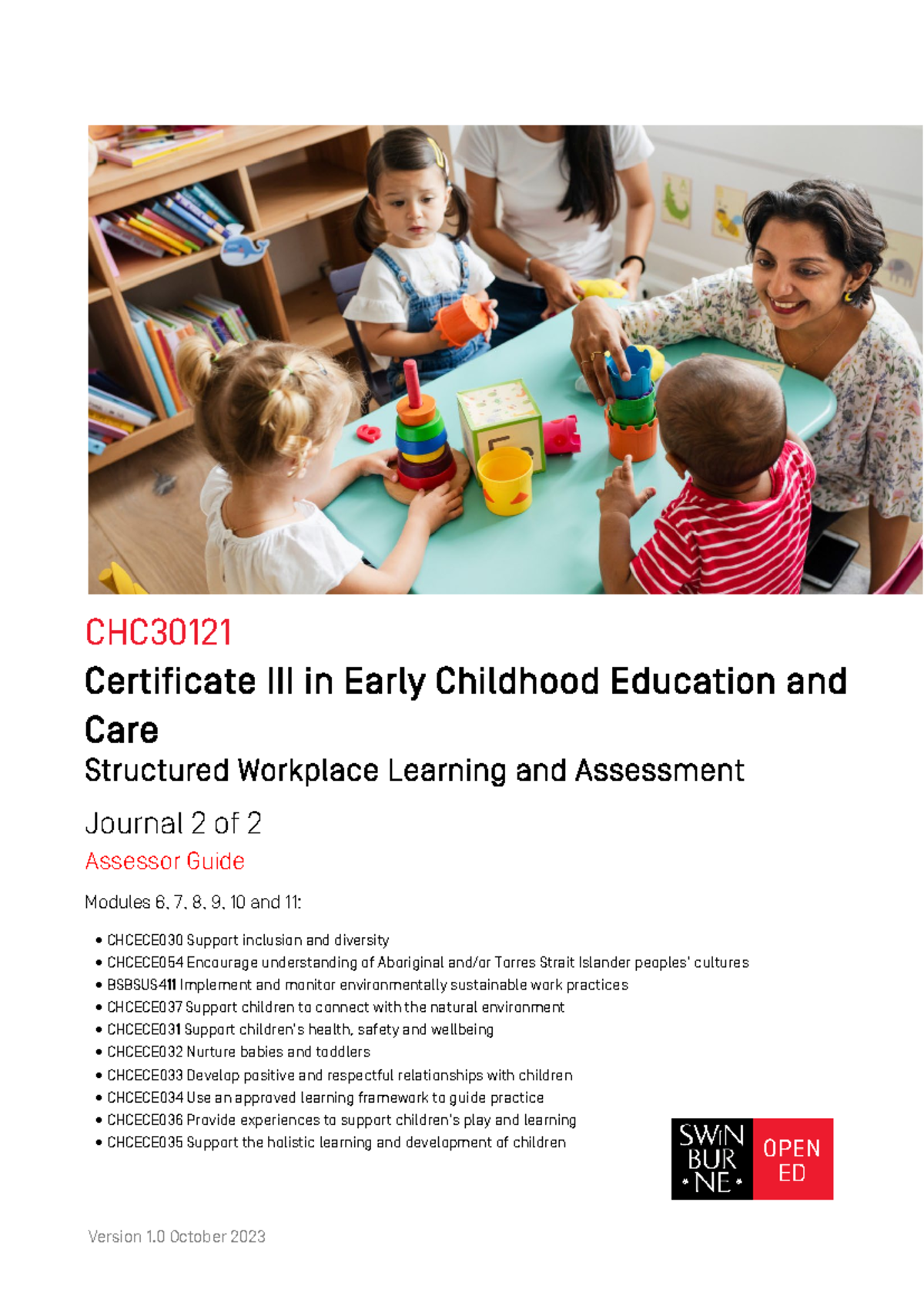 Assessors guide - portfolio example - Version 1 October 2023 CHC ...