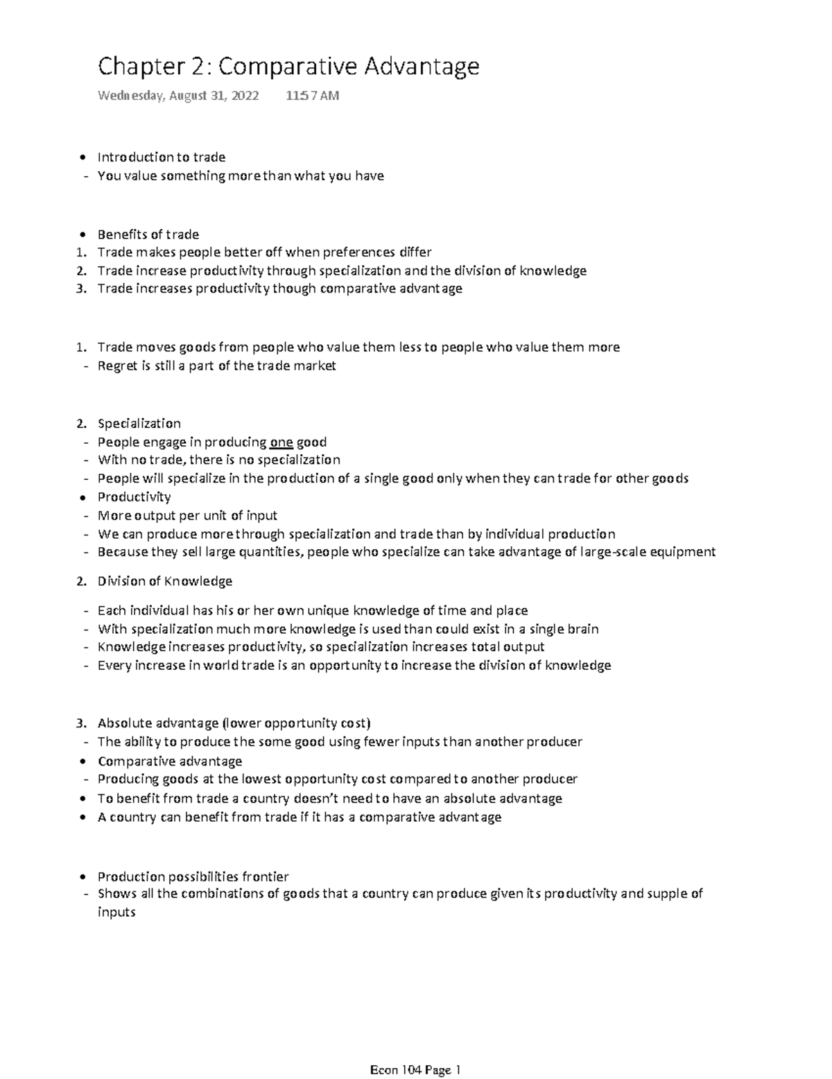 Comparative Advantage - Introduction to trade You value something more ...