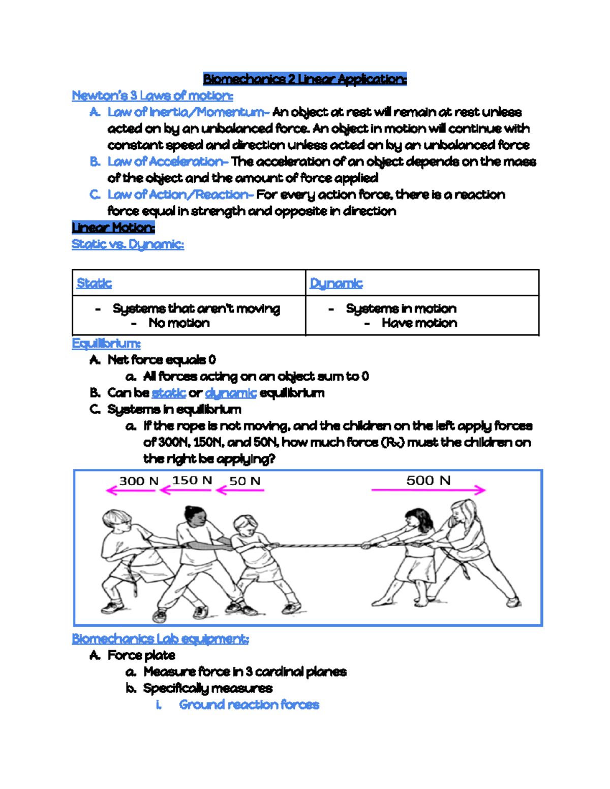 Biomechanics 2 Linear Application - Biomechanics 2 Linear Application ...