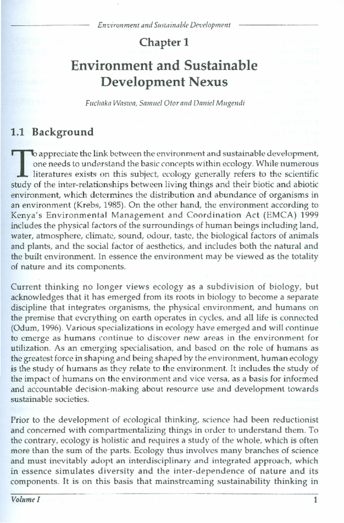 Environment and Sustainable Development Nexus - ####### Chapter 1 ...