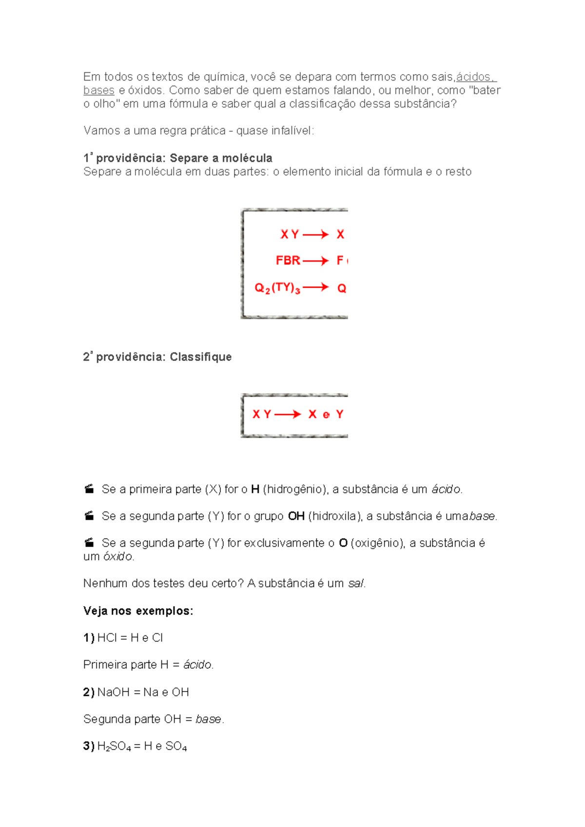 Compostos Inorgâncios - Em todos os textos de química, você se depara ...