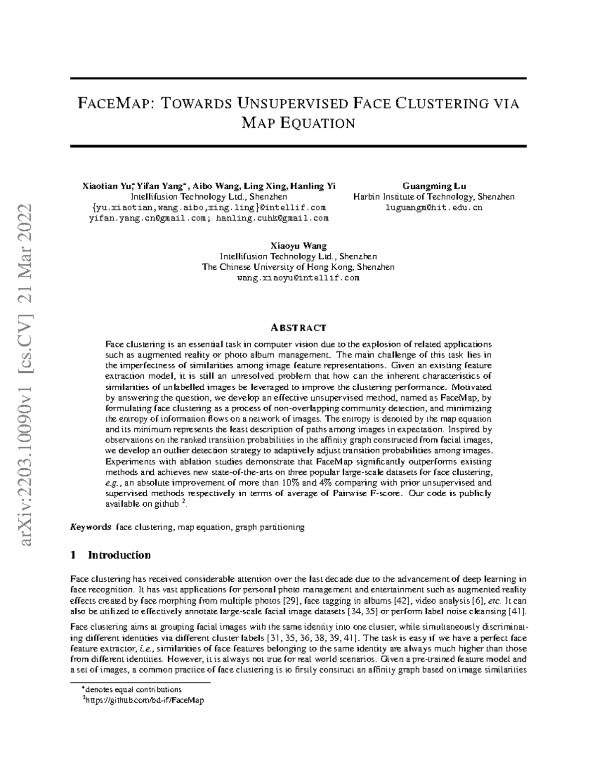 Face Mappdf - Its a research paper - FACEMAP: TOWARDS UNSUPERVISED FACE ...