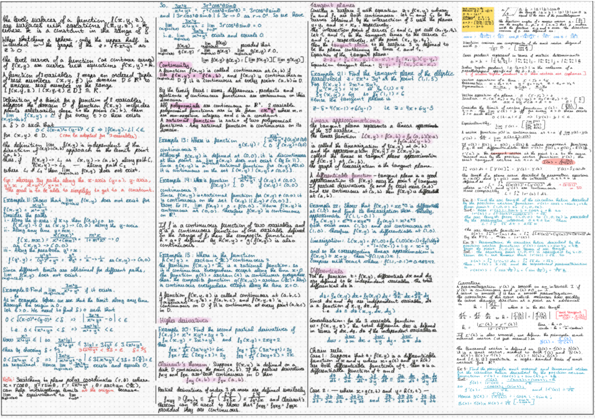 Exam notes (hand written) - MATH08063 - Studocu