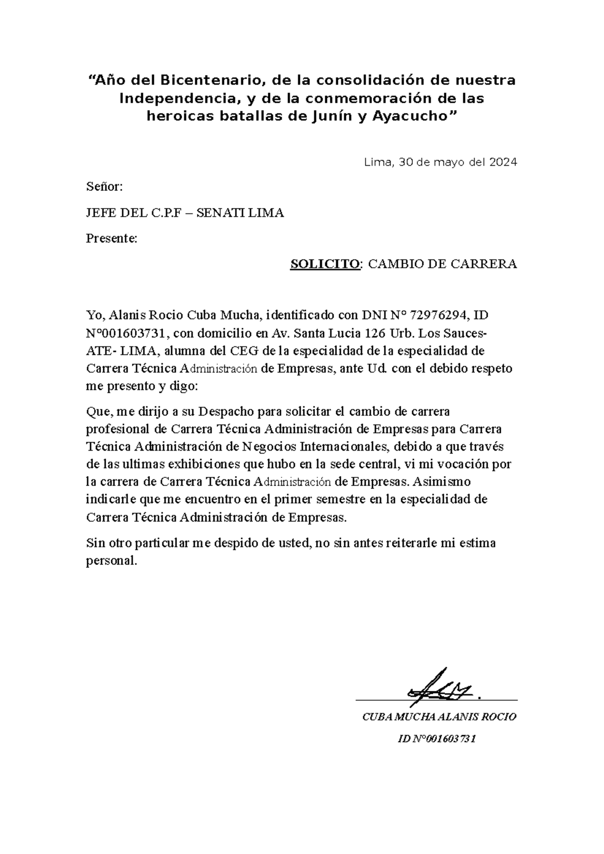 Año del Bicentenario - casfv - “Año del Bicentenario, de la ...