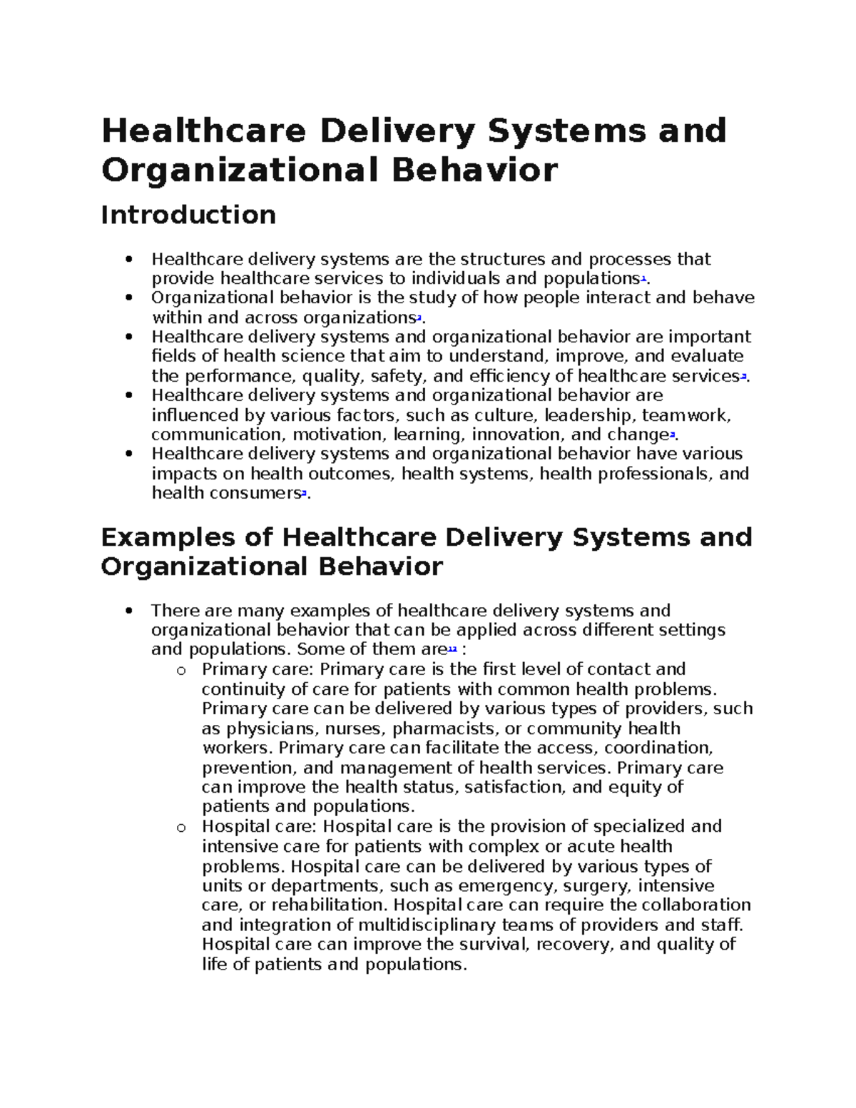 Healthcare Delivery Systems and Organizational Behavior - LPN 1322 ...