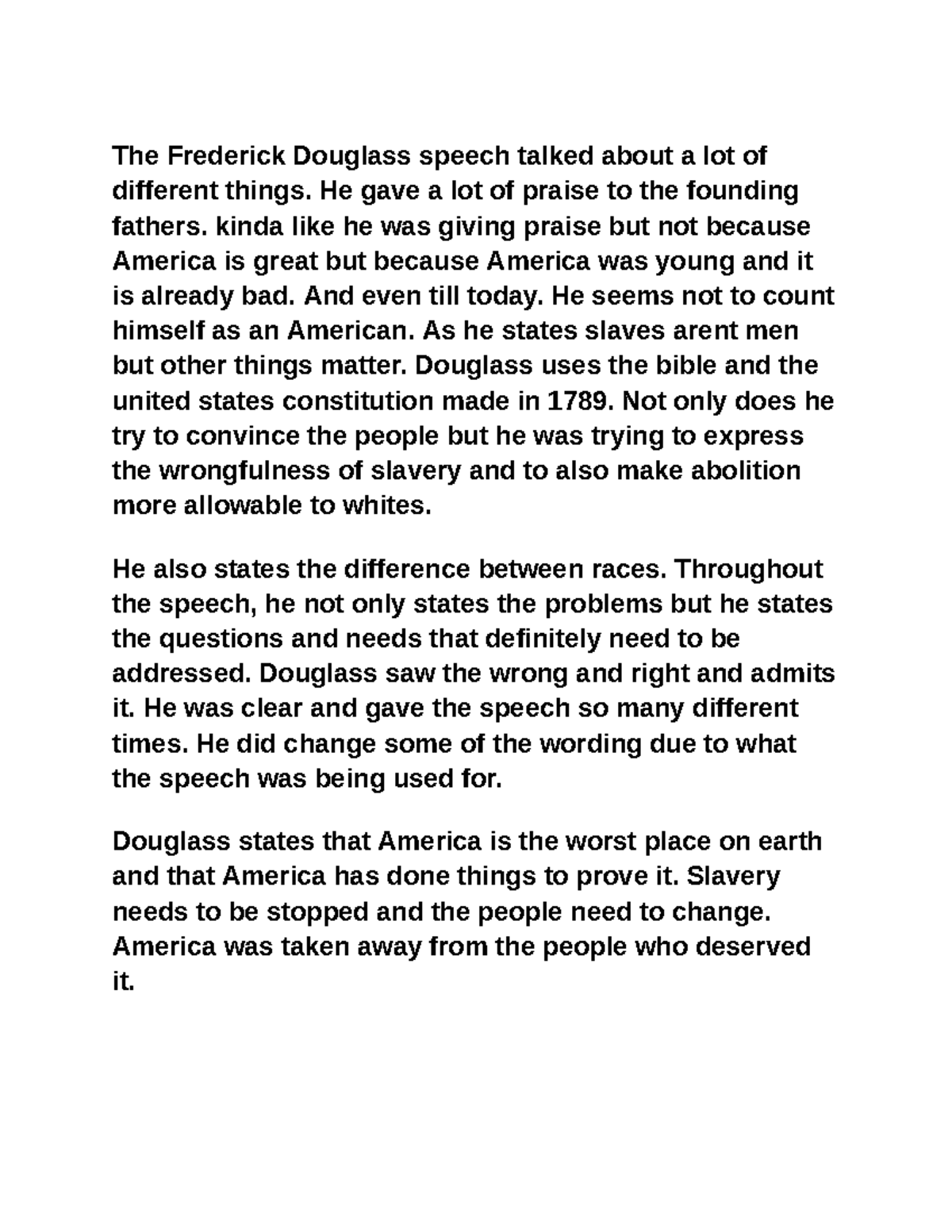 The Douglass truth speech - Google Docs - The Frederick Douglass speech ...