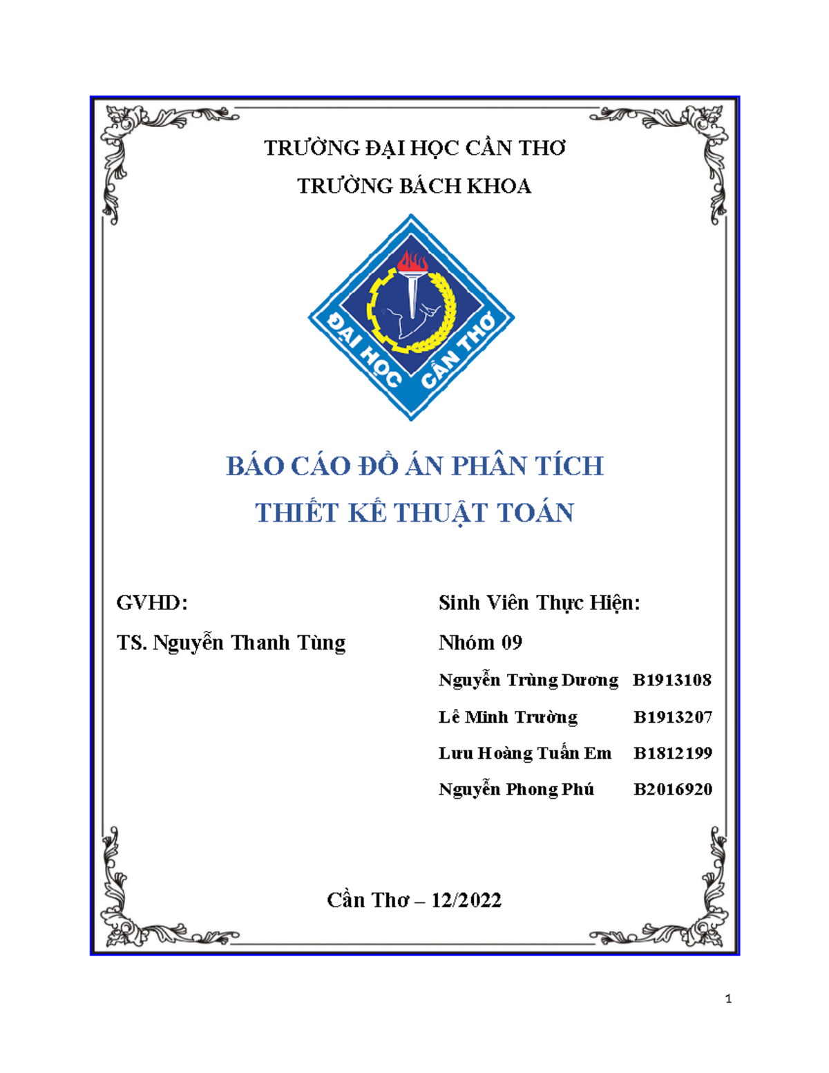 Pttktt-NHOM9 - báo cáo - TRƯỜNG ĐẠI HỌC CẦN THƠ TRƯỜNG BÁCH KHOA BÁO ...