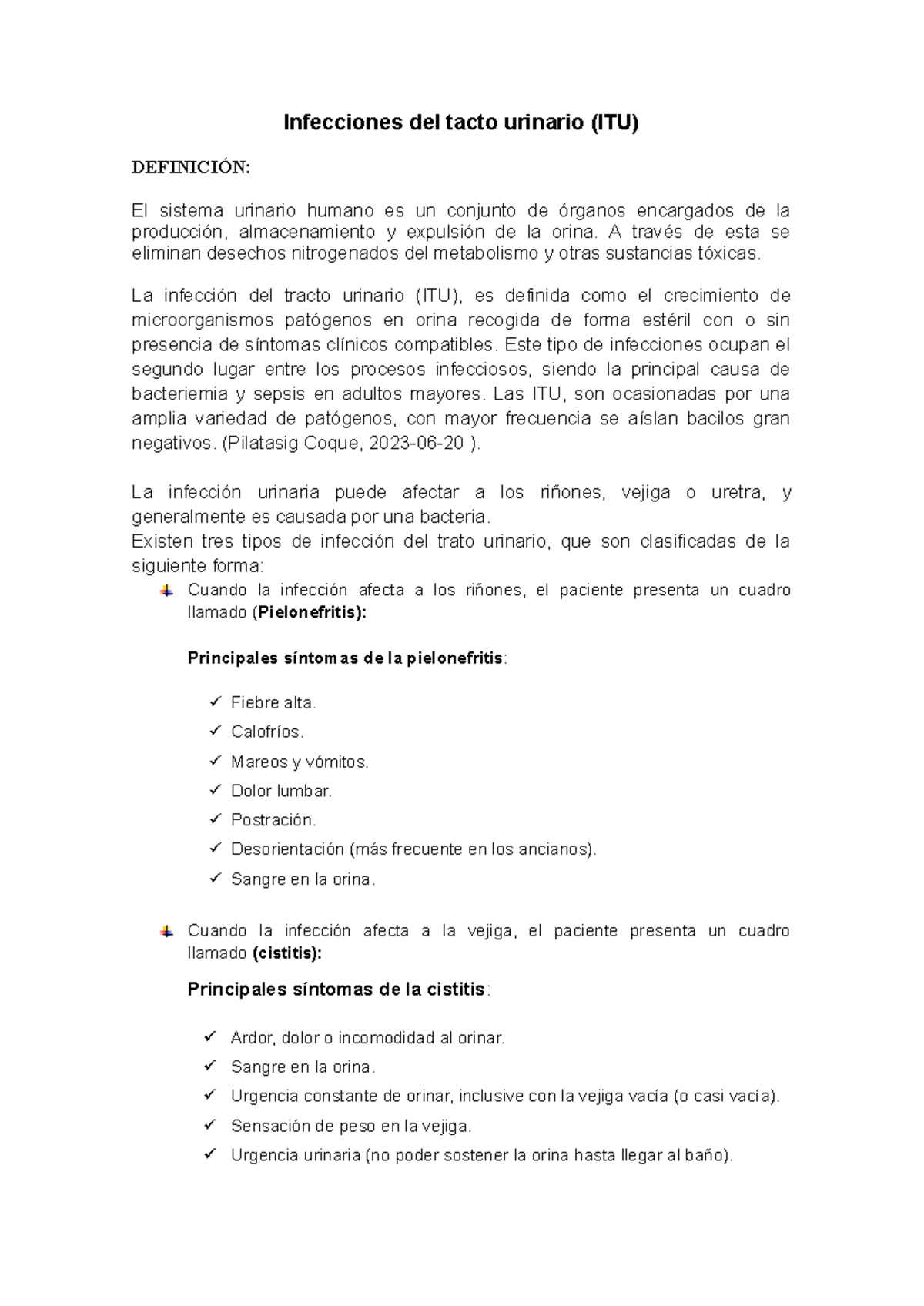 Infección Tracto Urinario - Infecciones del tacto urinario (ITU ...