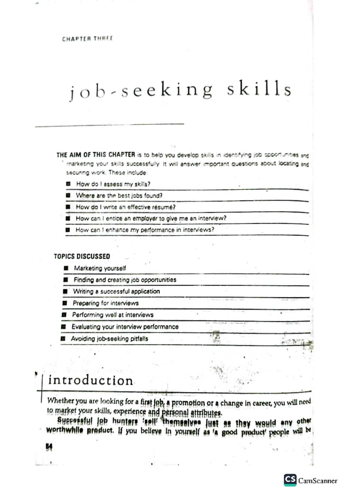 Chapter 3 communication - CHAPTER THREE job skills THE AIM OF THIS ...