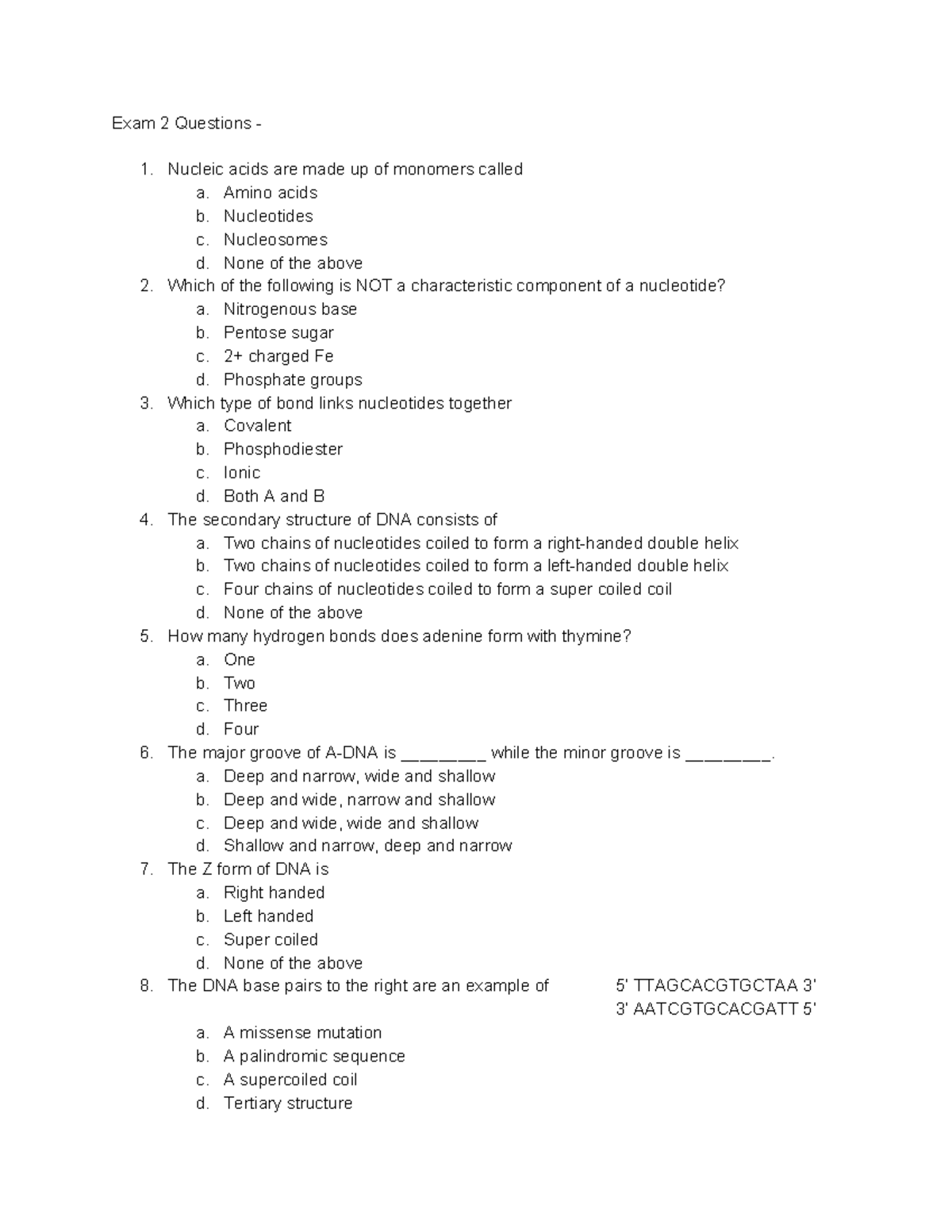 Exam 2 Practice Questions - Studocu