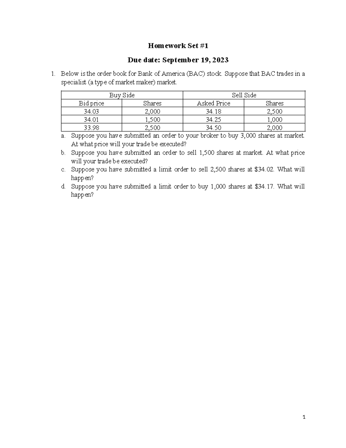 HW#1 - The homework is about risk, return and historical record ...