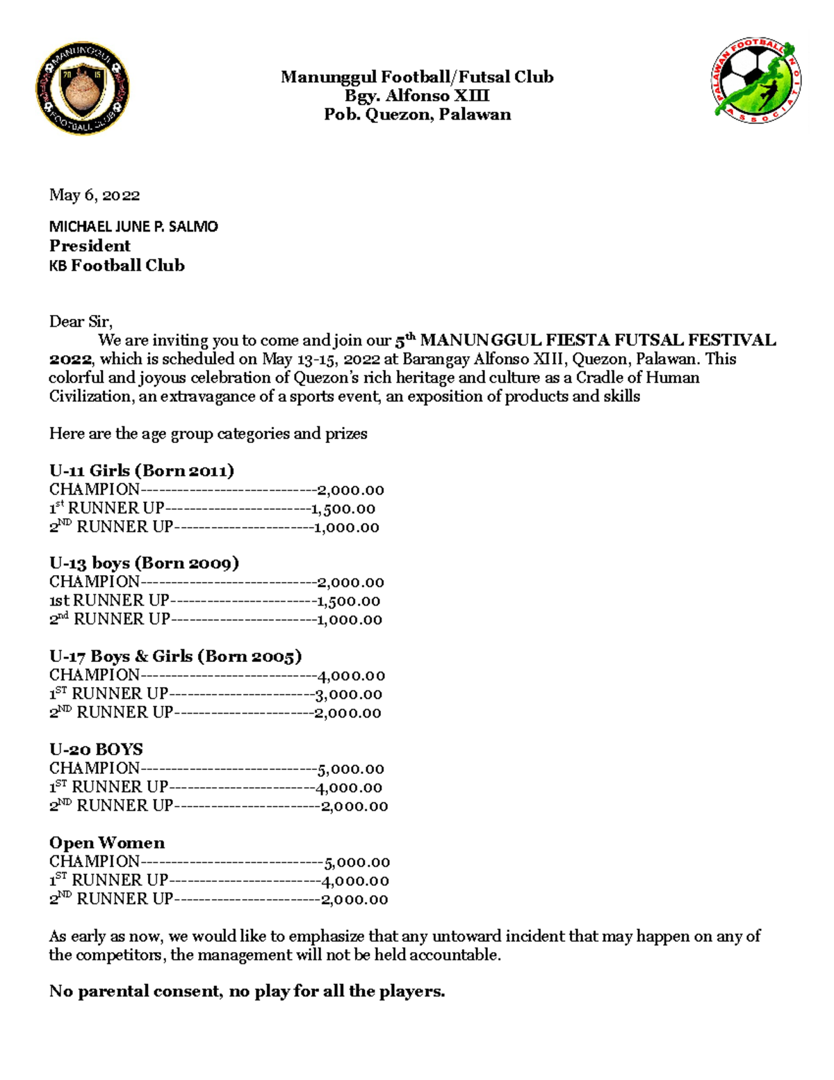 Invitation-letter - Invitation sample - Manunggul Football/Futsal Club ...