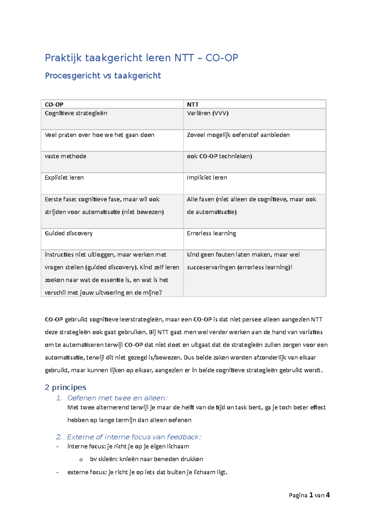 Praktijk taakgericht leren NTT - Kind zelf leren zoeken naar wat de ...