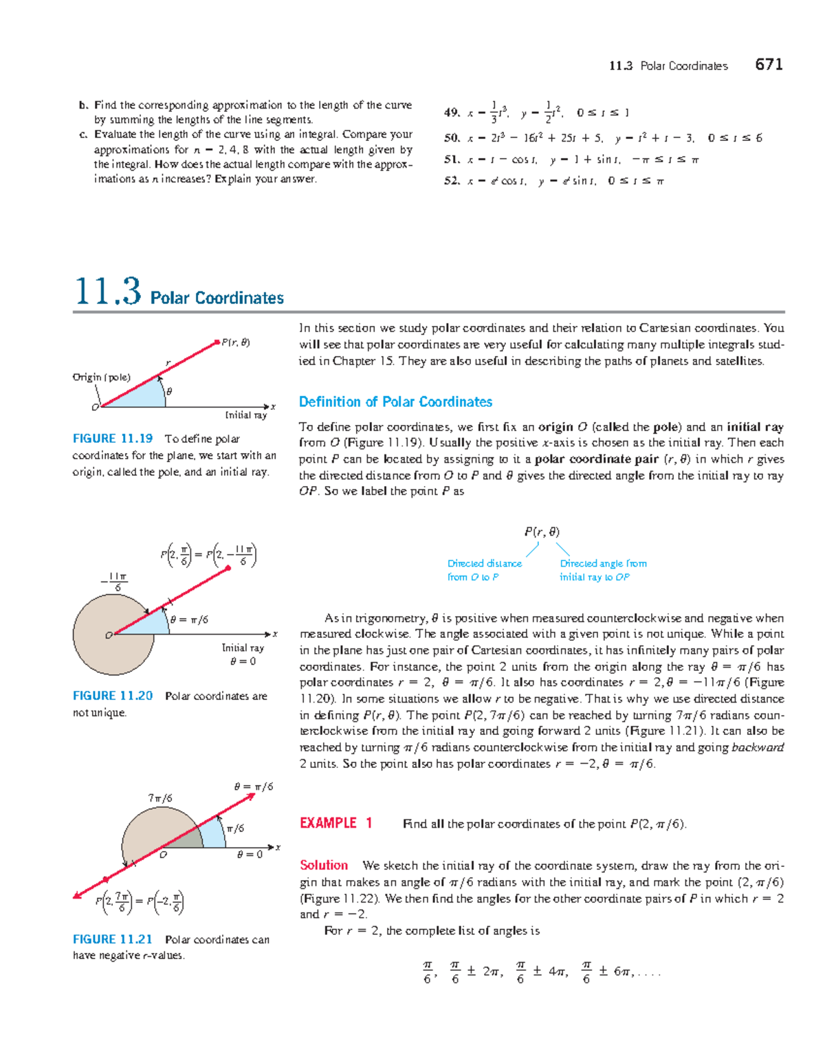 Math ch11-3 - math work - 11 Polar Coordinates 671 b. Find the ...
