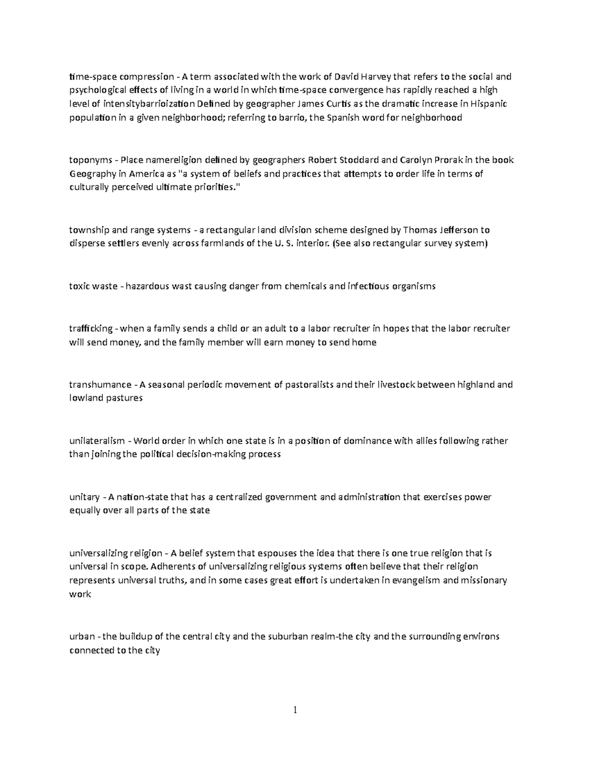 Note 12 - lecture note - time-space compression - A term associated ...