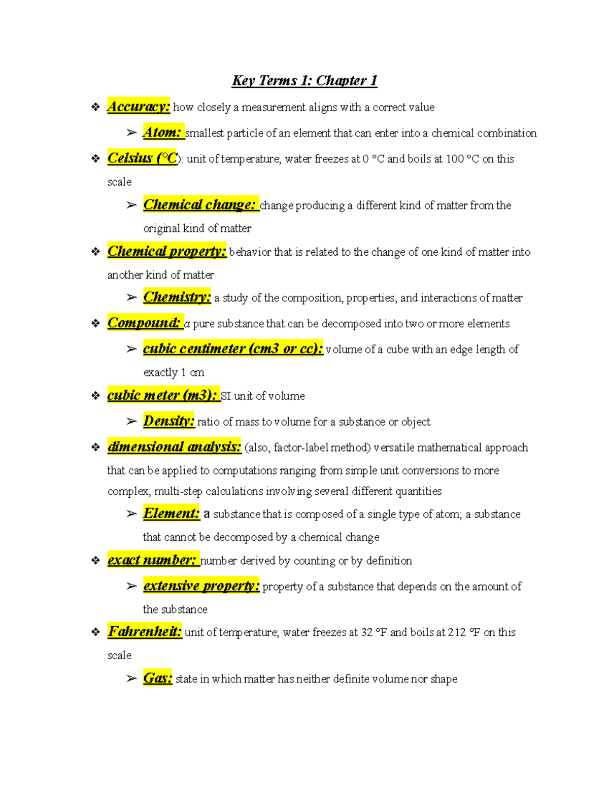 Key Terms 1 Chapter 1 - Key Terms 1: Chapter 1 Accuracy: how closely a measurement aligns with a ...