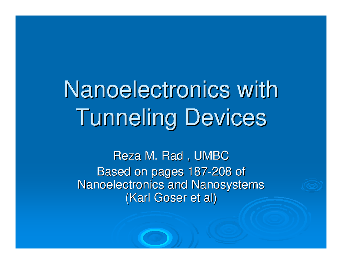 09-Nanoelectronicswith Tunneling Devices - Nanoelectronics ...