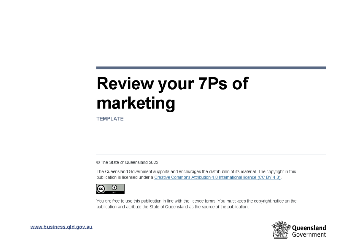 Review your 7 ps of marketing - Review your 7Ps of marketing TEMPLATE ...