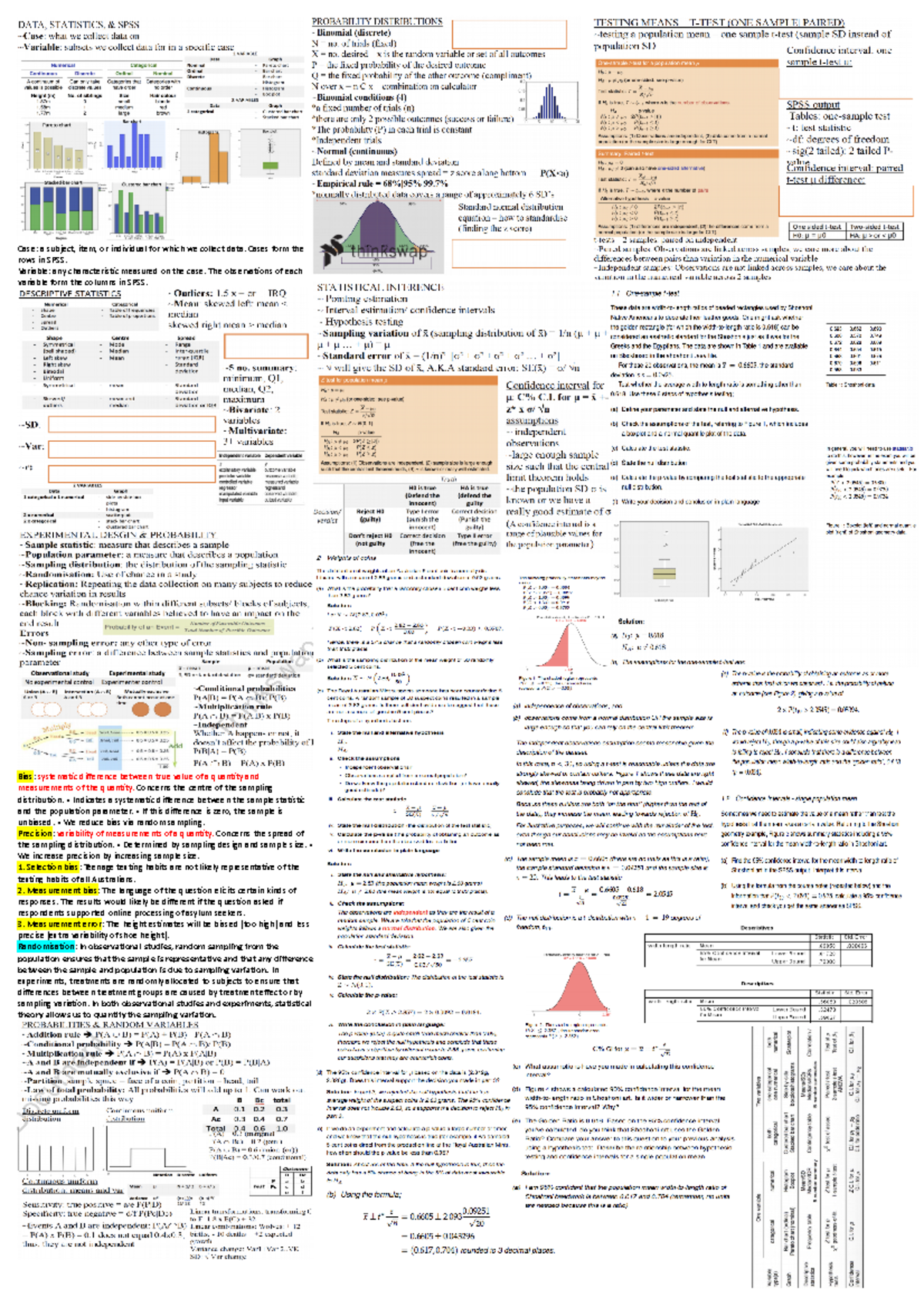 STAT CS - stat 1070 summary - Case: a subject, item, or individual for ...