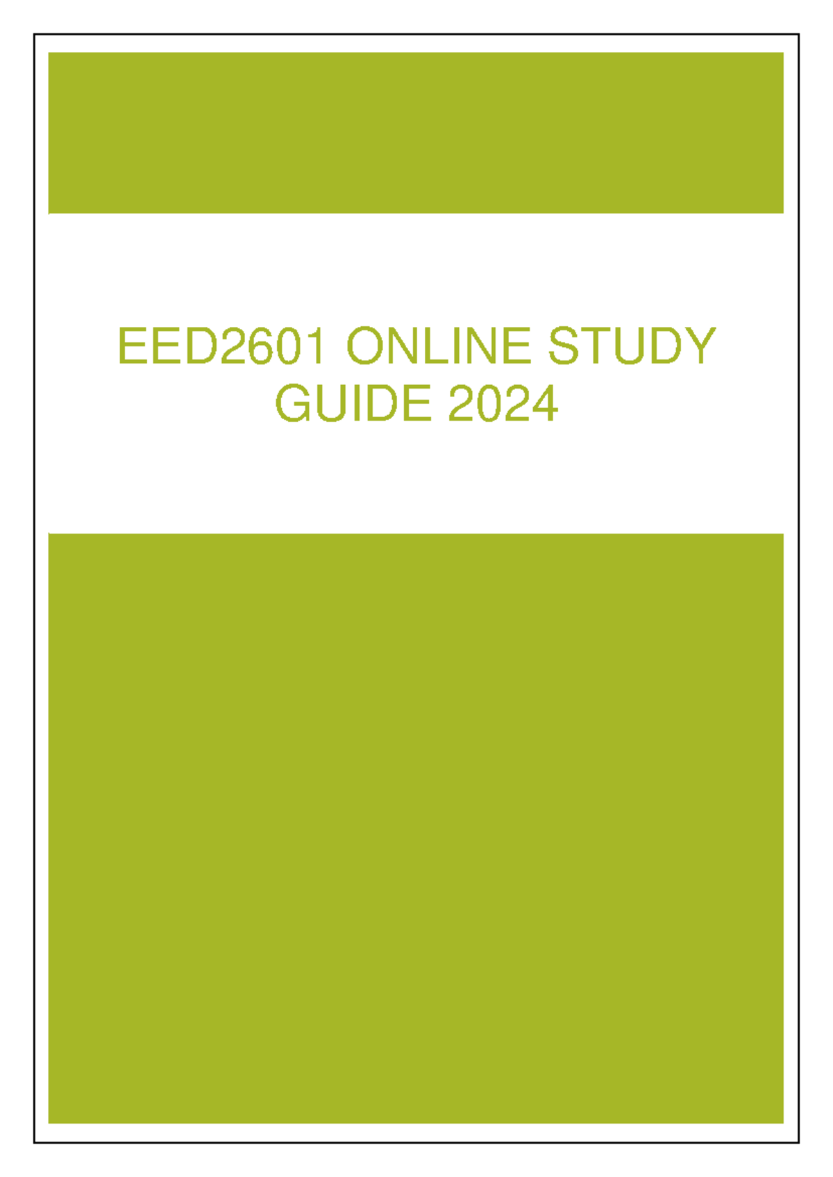 EED2601 Online study guide LU 1 - EED2601 ONLINE STUDY GUIDE 2024 Table ...