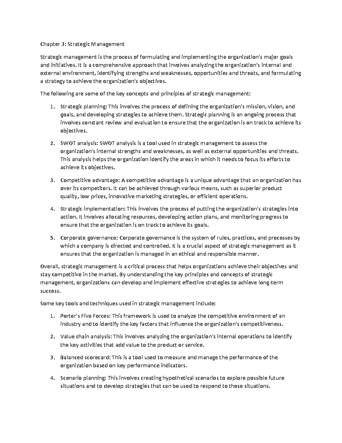 Chapter 3: Strategic Management - Chapter 3: Strategic Management ...