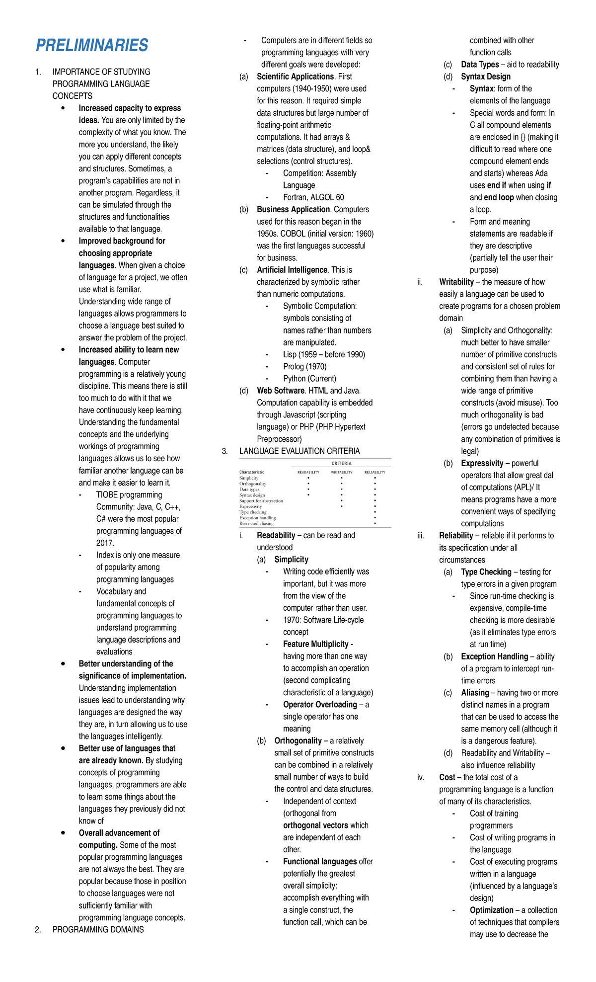 01 Preliminary Initial Notes Introduction To Programming Languages 01-preliminary-initial-notes-introduction-to-programming-languages