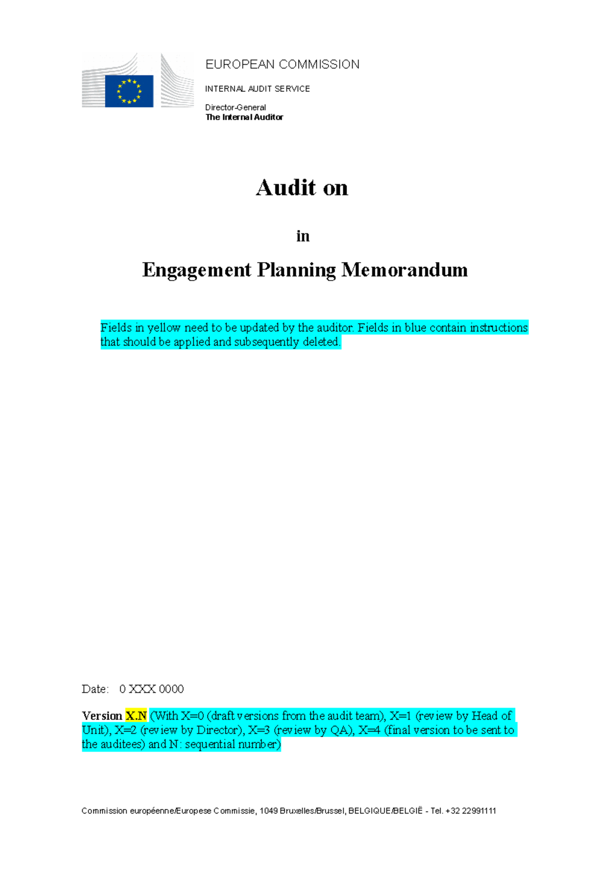 1.3 6 - engagement planning memorandum - 12042018 - EUROPEAN COMMISSION ...
