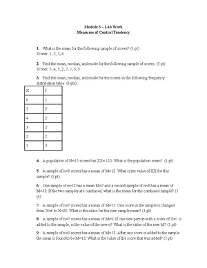 Lab 3 Assignment - Lab 3 formulas and problems - Use the Excel Workbook titled Lab 3 Purpose: In ...