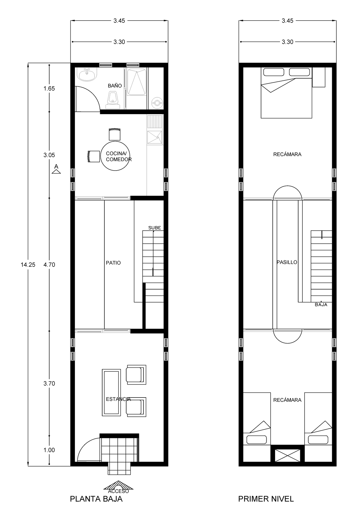 CASA Azuma-Modelo - Expresión Gráfica Arquitectónica - ESTANCIA RECÁMARA PATIO PASILLO RECÁMARA ...