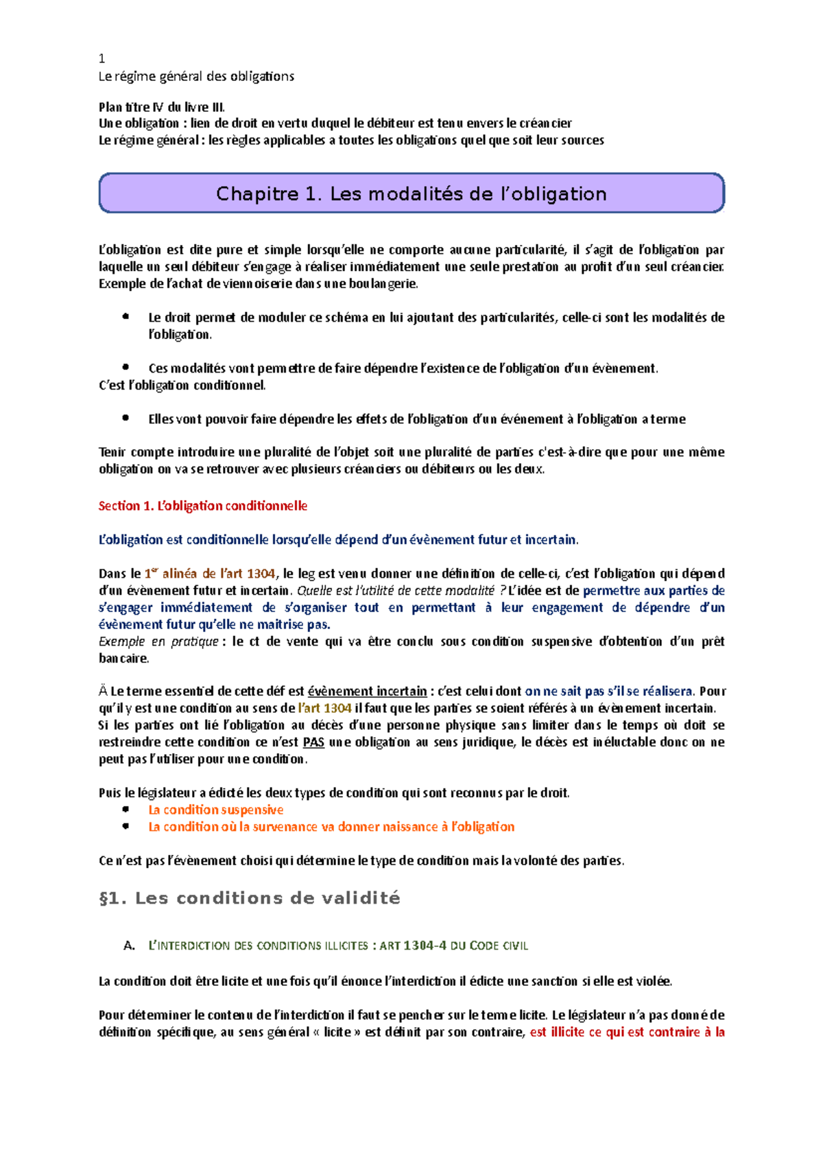 Régime général de l'obligation - Le régime général des obligations Plan ...