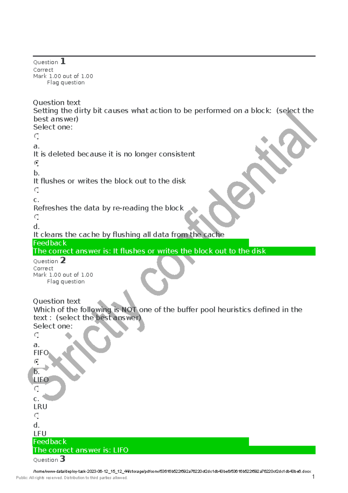 Self Quiz Unit 7 - Self Quiz Unit 7 - Question 1 Correct Mark 1 out of ...
