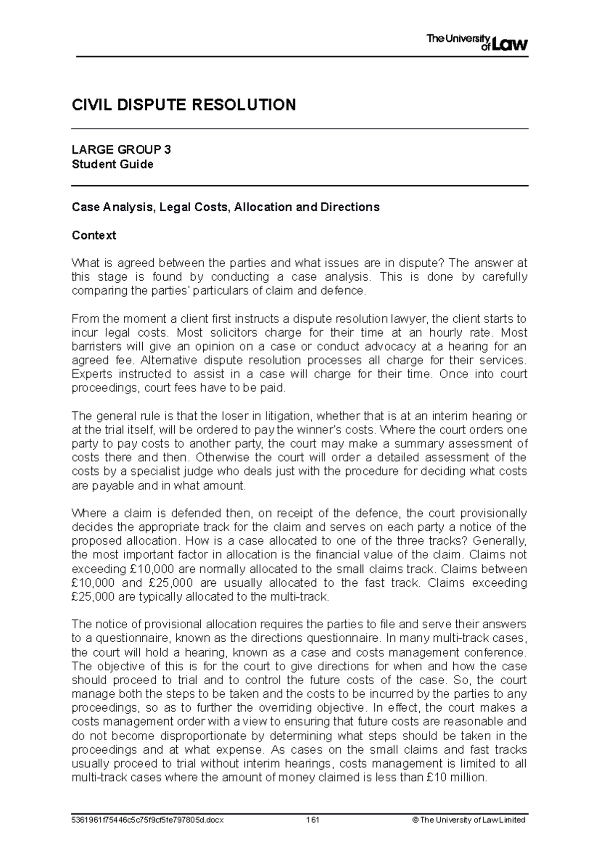 LG3 - civil dispute - CIVIL DISPUTE RESOLUTION LARGE GROUP 3 Student ...