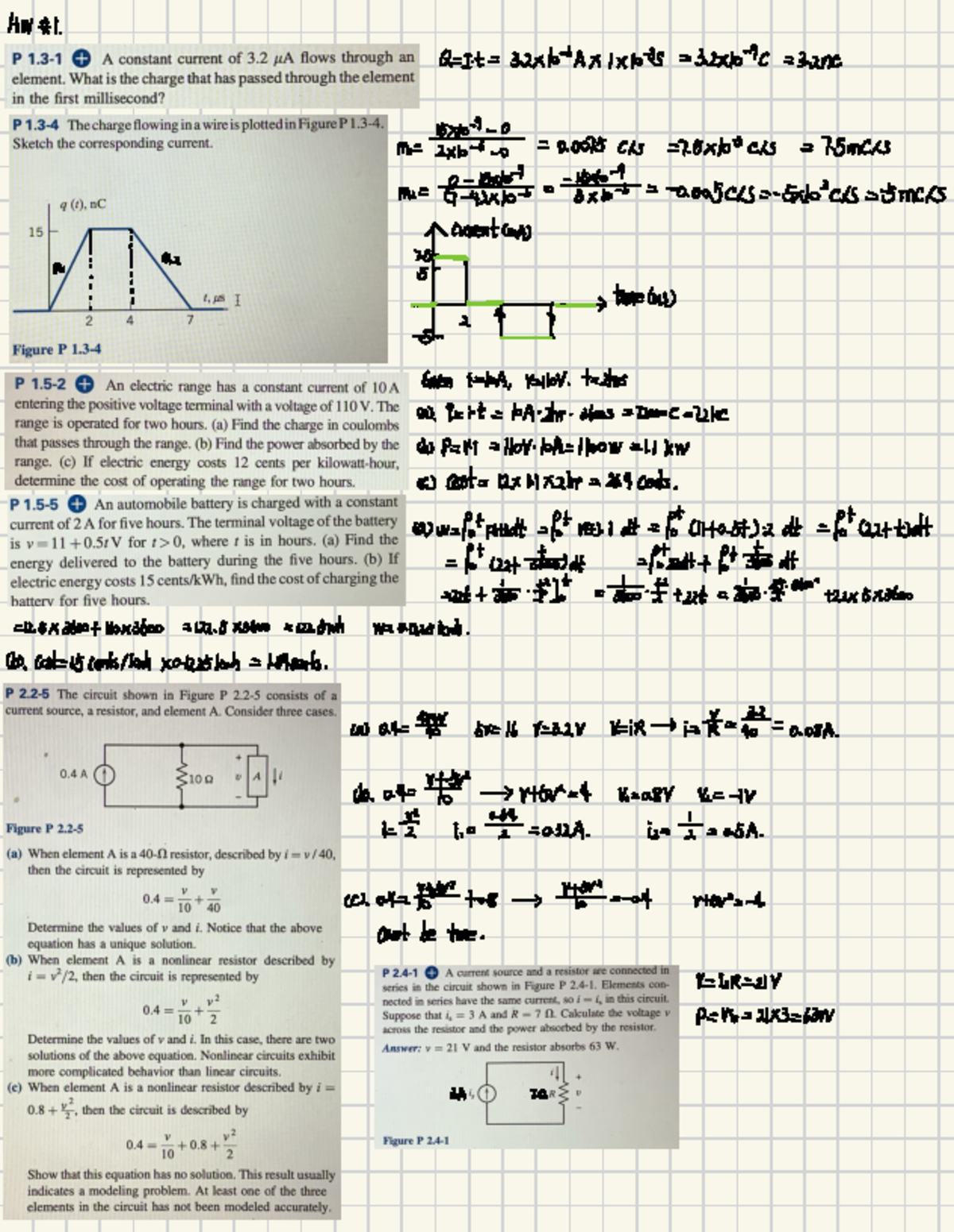 Ece2040 Hw1 Hw1 Hw Q It 3 2 X 10 Ax1x1059 3 2x10 C B 2nc 15x10 9 0 Mi