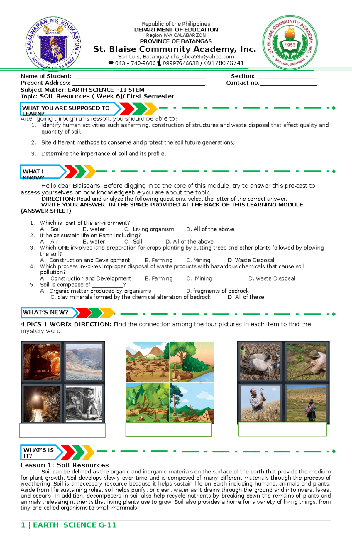 Earth Science- week 6-orig - Republic of the Philippines DEPARTMENT OF ...