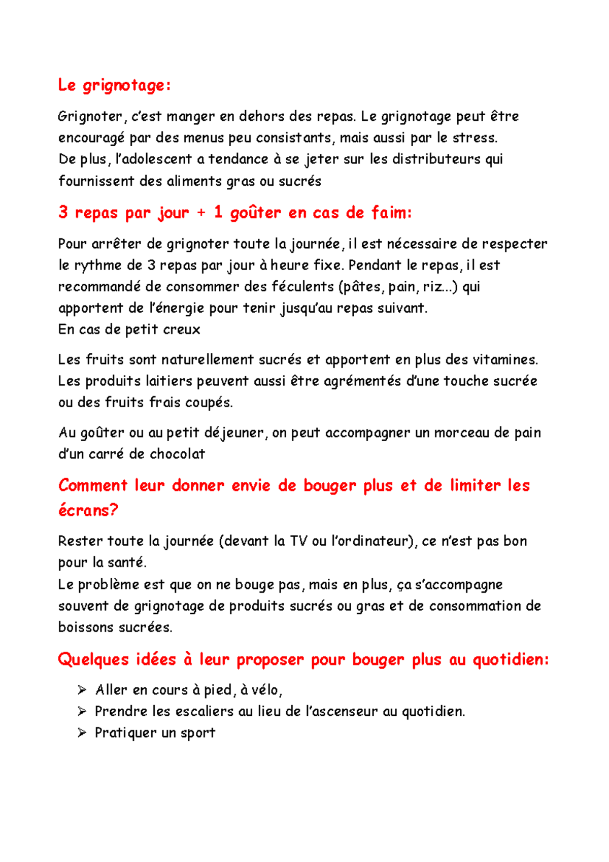 Le grignotage - Le grignotage: Grignoter, c’est manger en dehors des ...