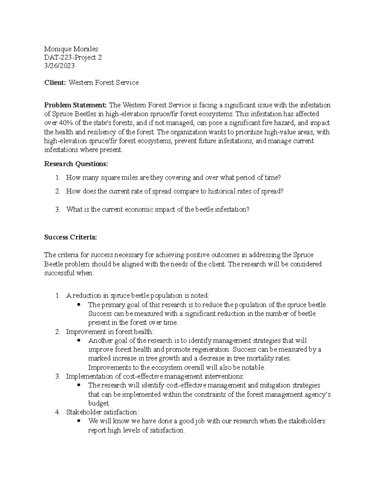 DAT-223-Project 2-WFM - Monique Morales DAT-223-Project 2 3/26/ Client ...