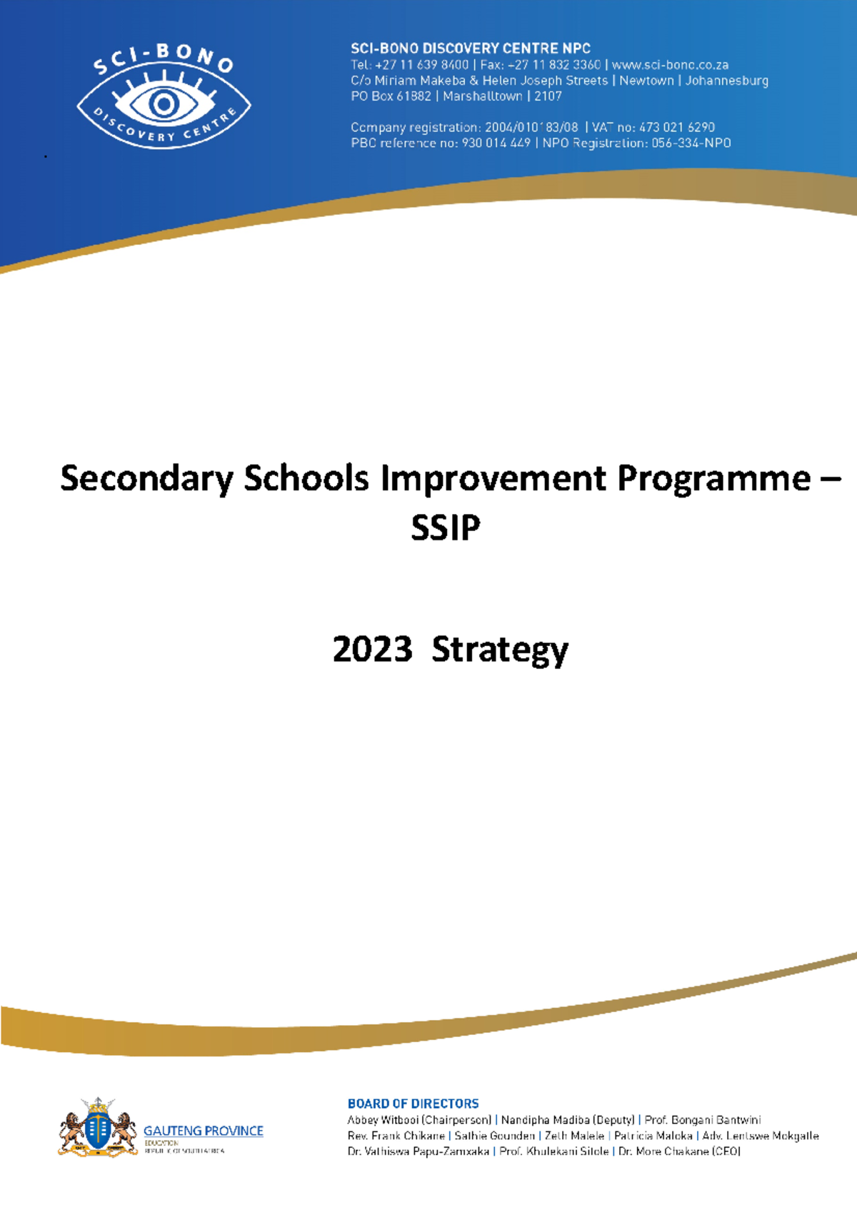 Gde ssip strat plan (002) - . Secondary Schools Improvement Programme ...