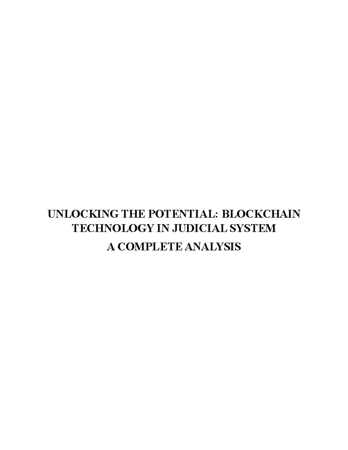 JAVA Research Paper - UNLOCKING THE POTENTIAL: BLOCKCHAIN TECHNOLOGY IN ...
