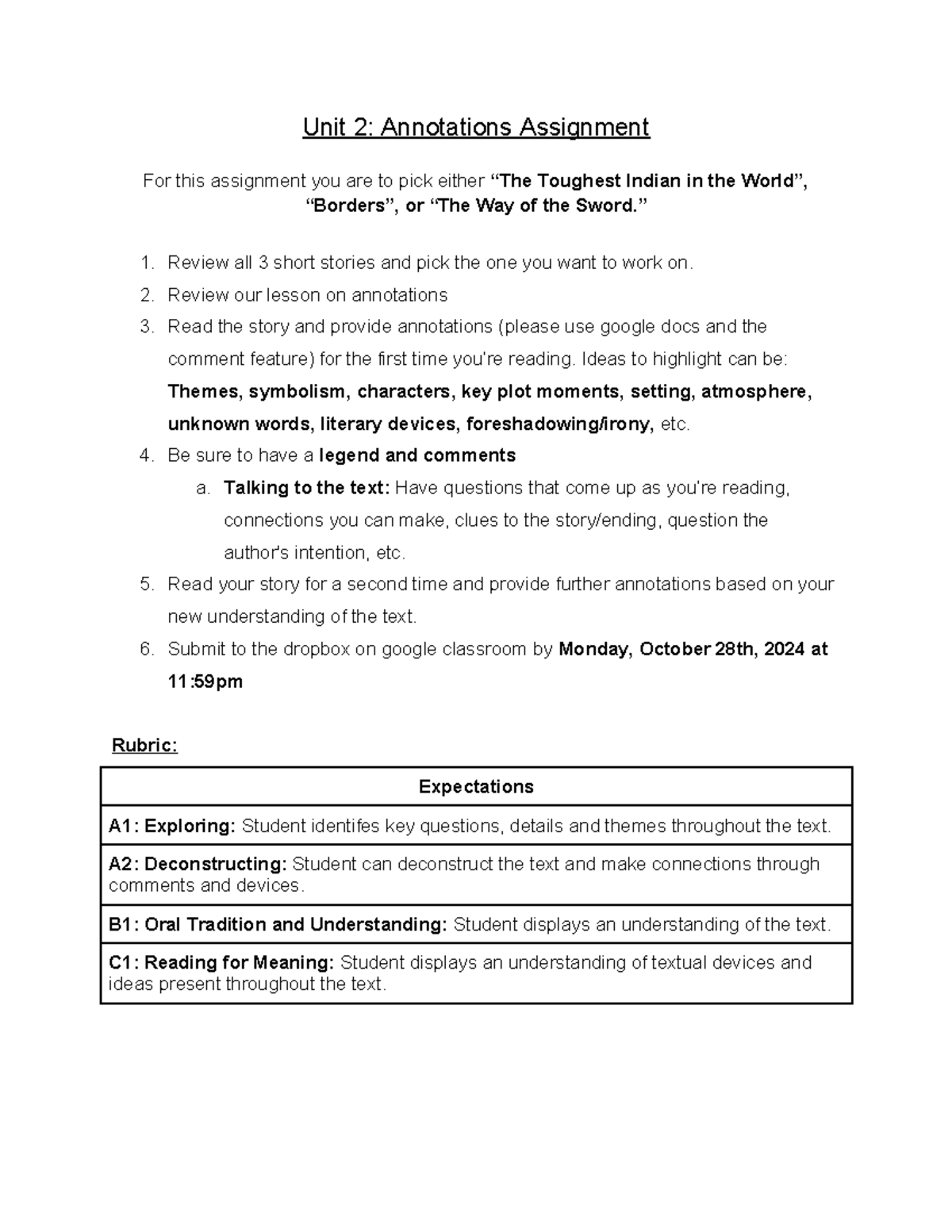 Jason Wu - NBE3U Annotations Assignment 2024 Storey - Unit 2 ...