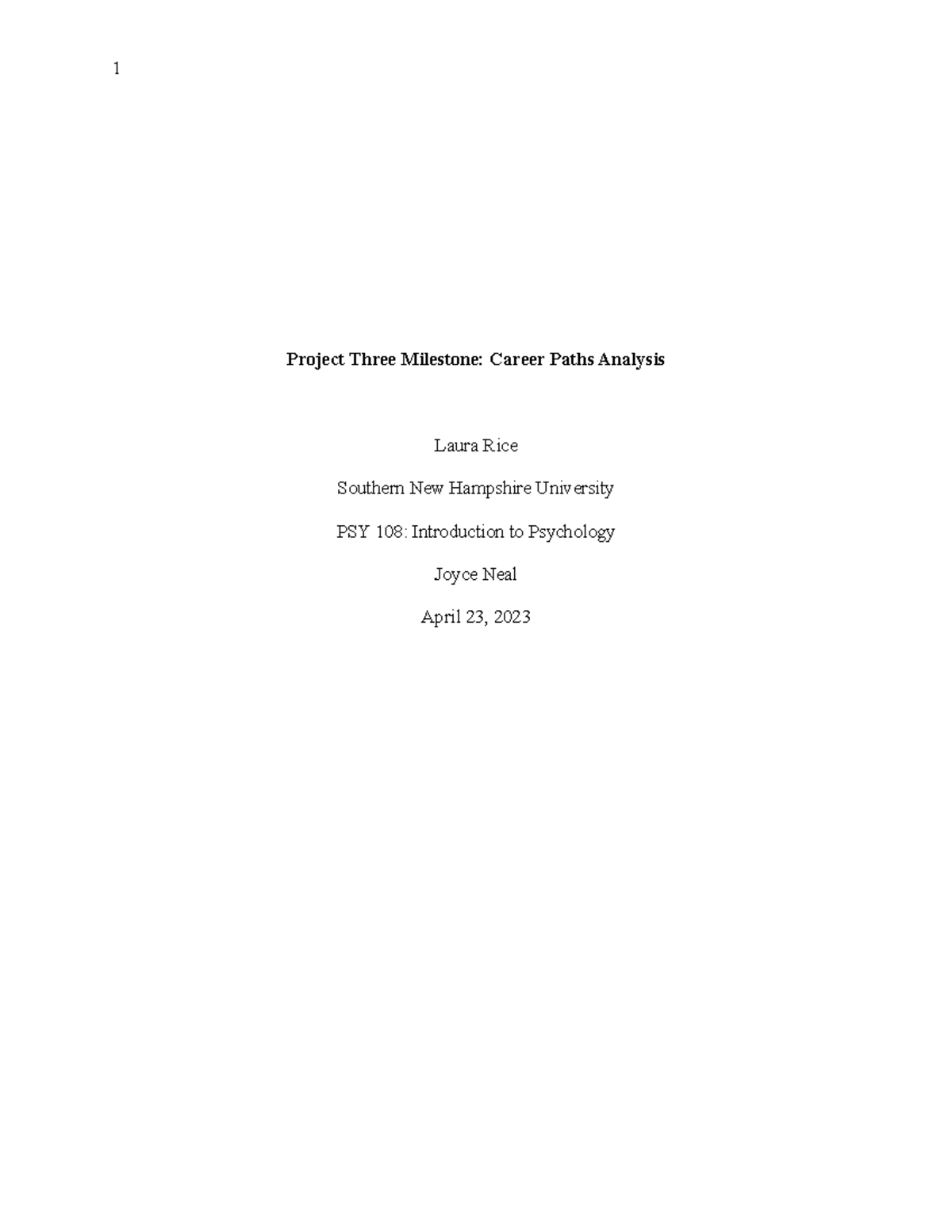 Module 6 assignment - Project Three Milestone: Career Paths Analysis ...