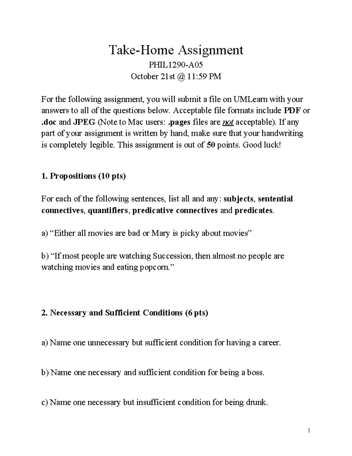 PHIL1290-Take-Home Assignment 1 - Take-Home Assignment PHIL1290-A ...