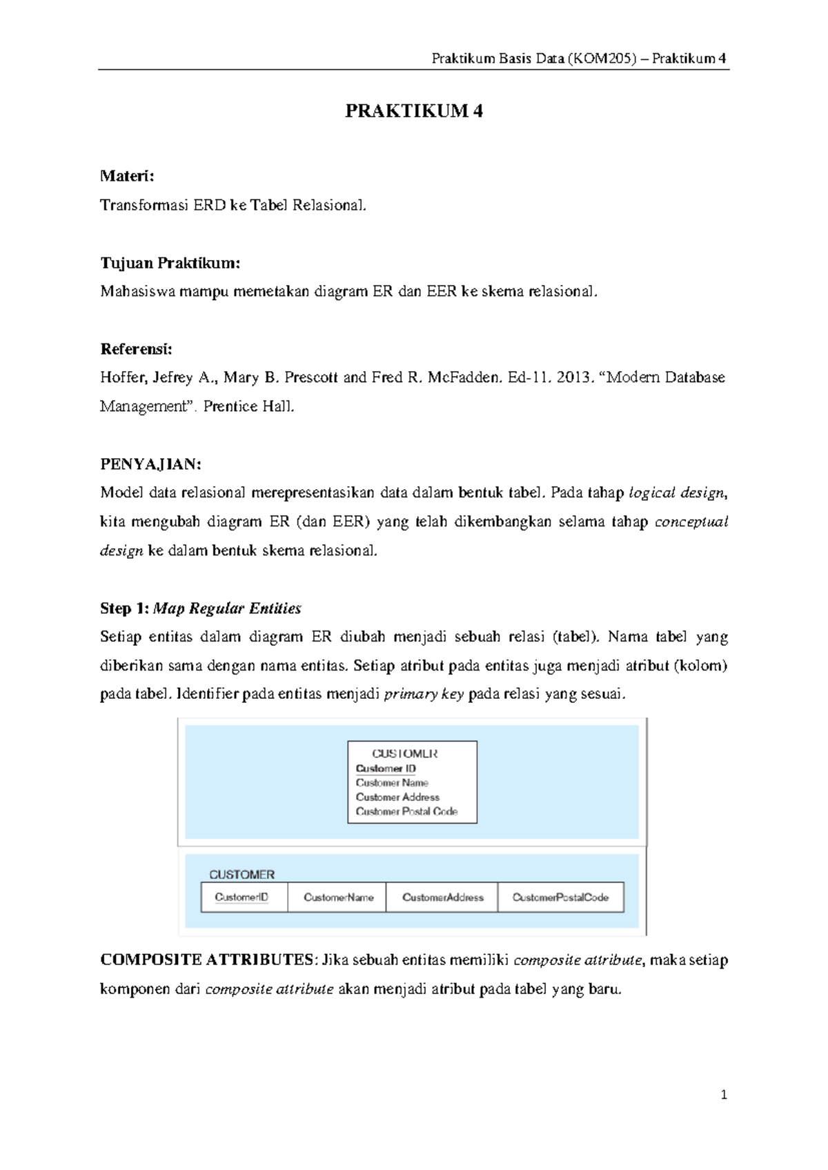 LKP 04 Berlin Napoleon - PRAKTIKUM 4 Materi: Transformasi ERD ke Tabel ...