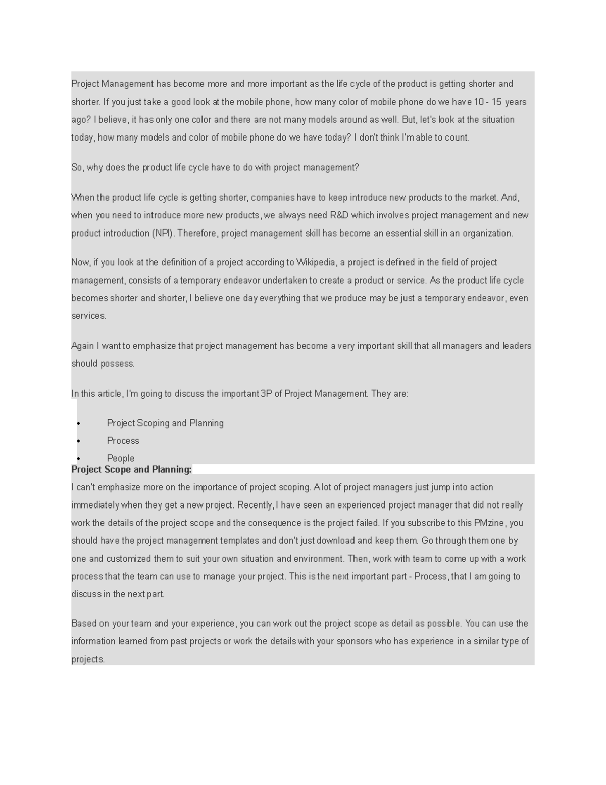 New Microsoft Word Document - Project Management has become more and ...