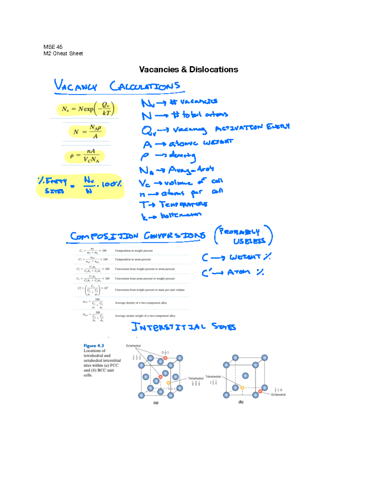 M2-Cheat-Sheet - Cheat sheet including example problems and useful ...