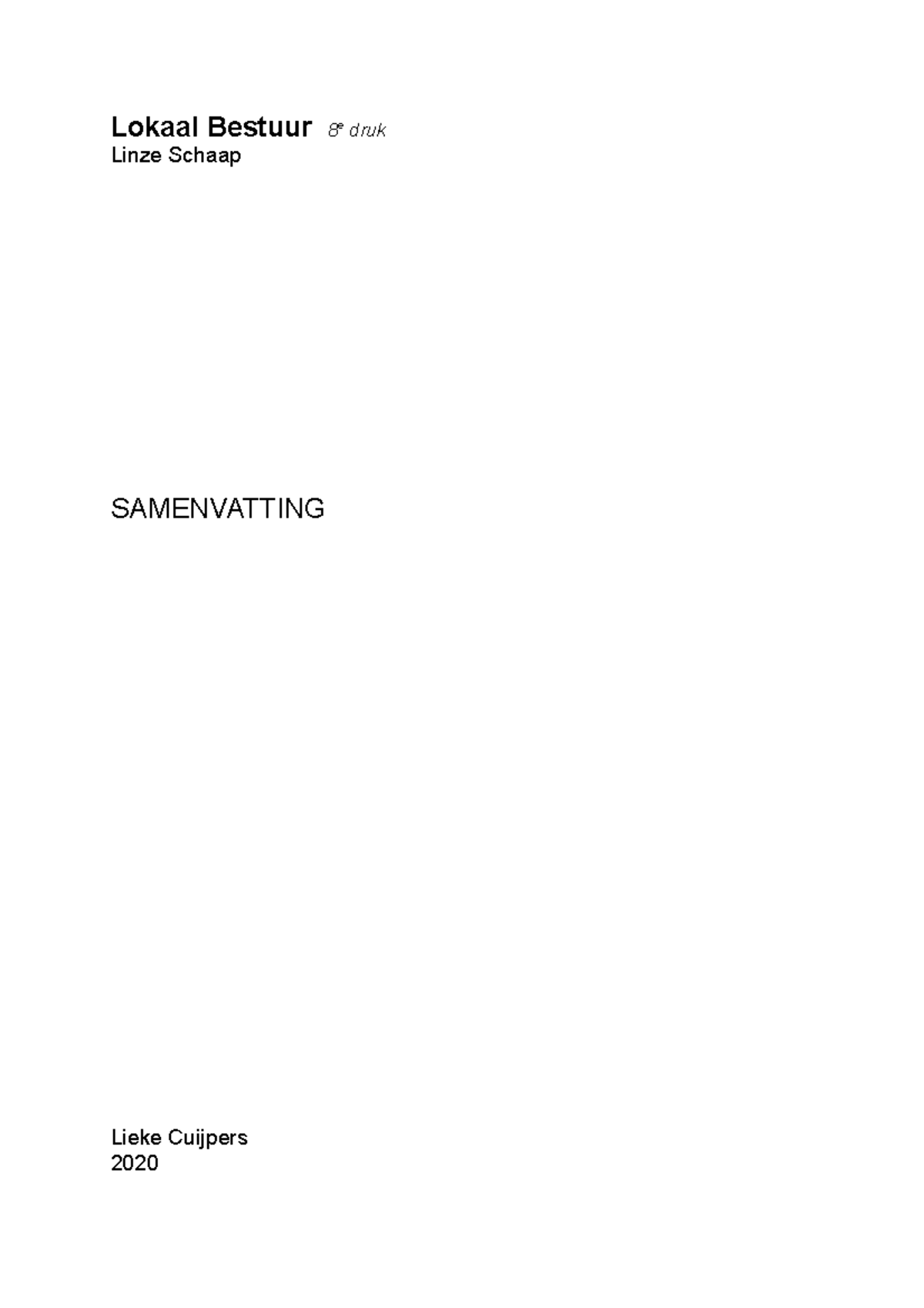 LB-samenvattingen - Lokaal Bestuur samenvatting 2020 - Lokaal Bestuur 8 ...