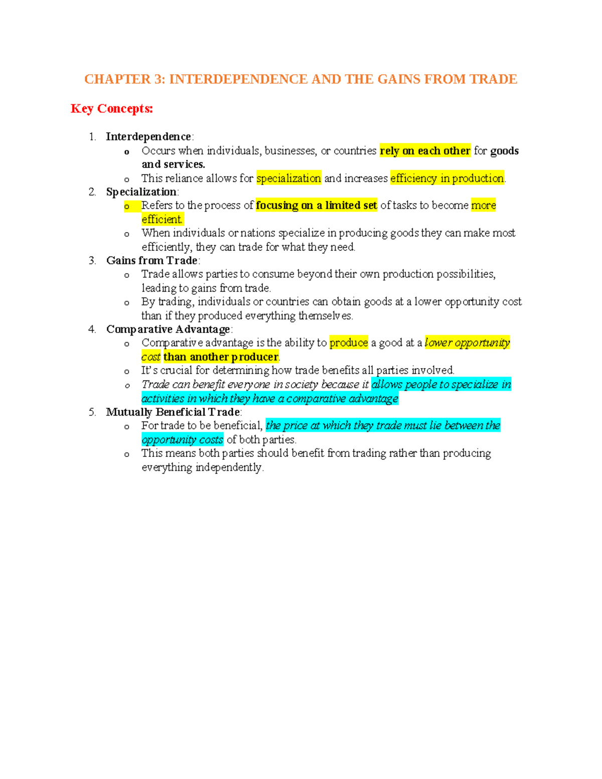 CHAP 3 PRIN OF Micro - abcdhf - CHAPTER 3: INTERDEPENDENCE AND THE ...
