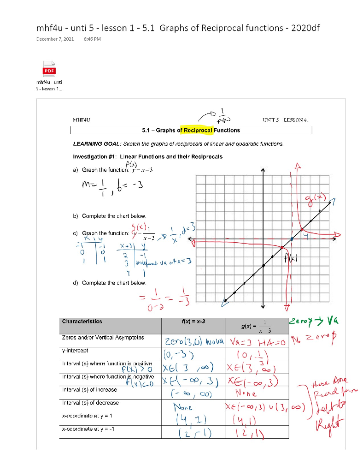 Advanced Functions Lesson 5 - Studocu
